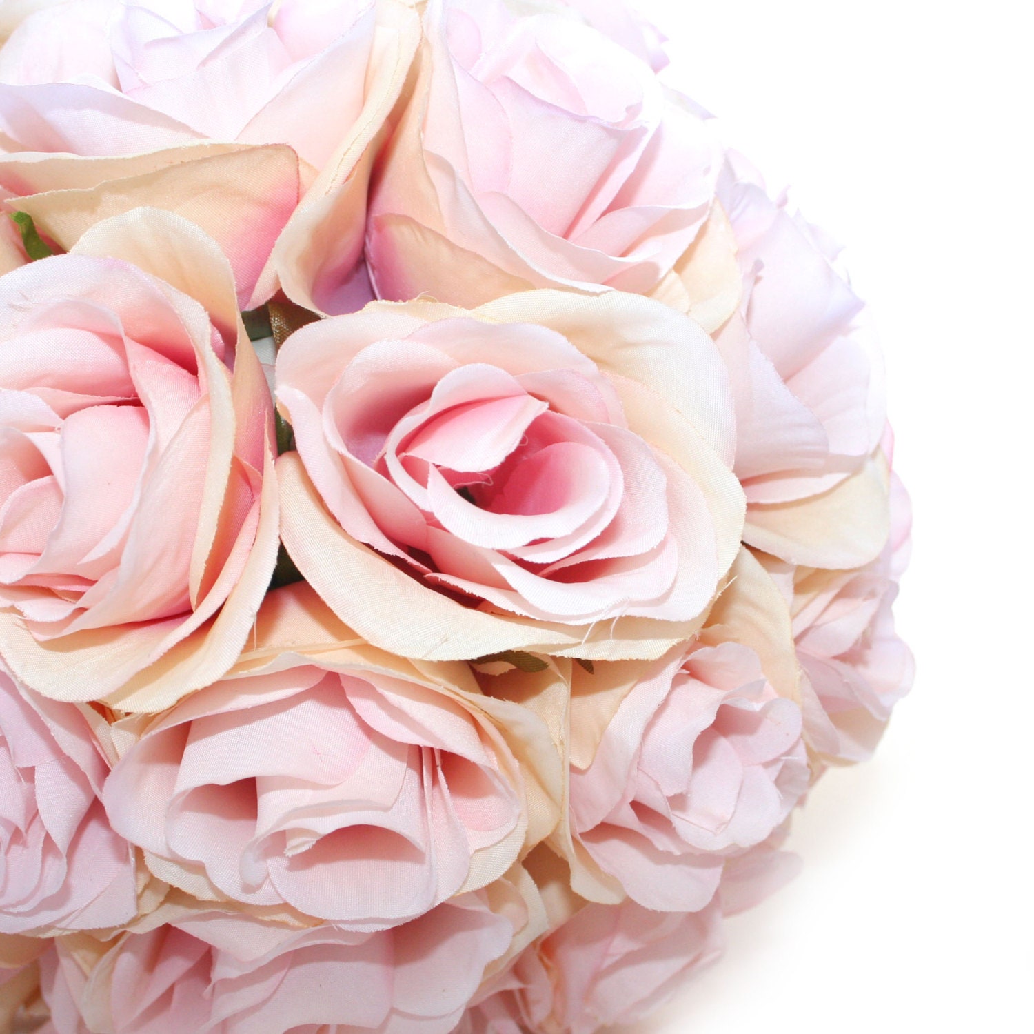 3 Light Cream Pink Roses Artificial Flowers Silk Flowers - Etsy