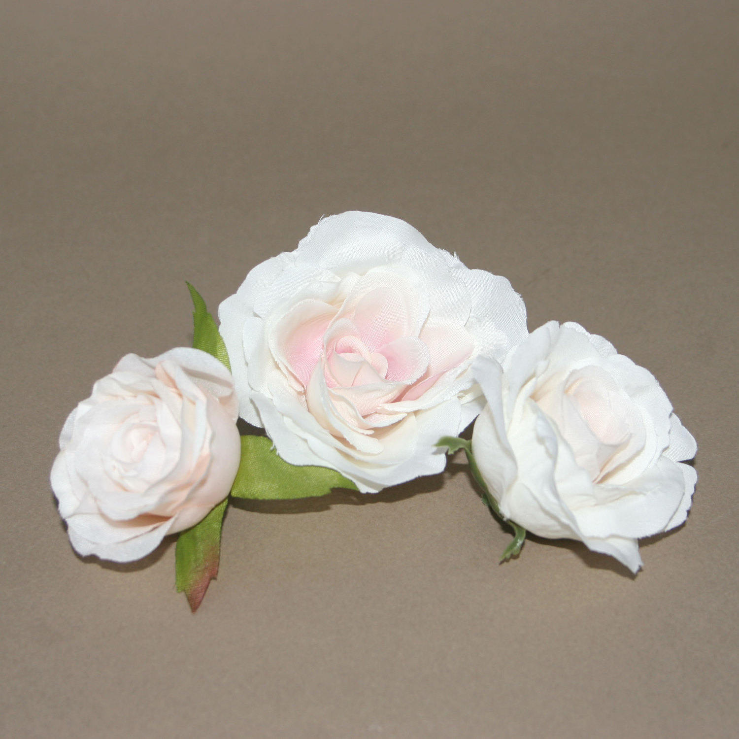 5 Cream Blush Pink Garden Roses Artificial Flowers Silk | Etsy