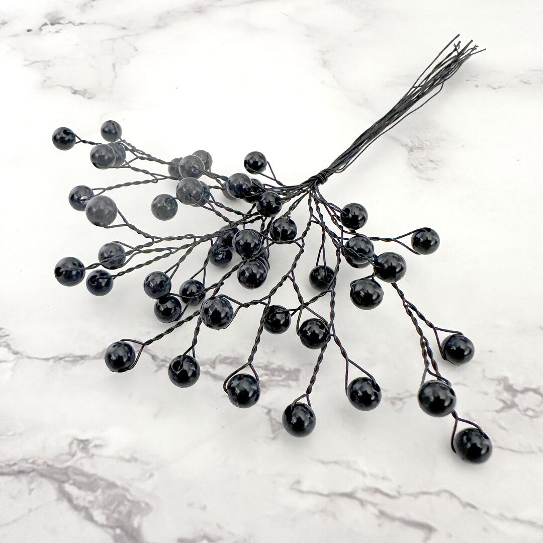 Small Black Pearl Pick - Wedding Floral, Holiday Floral - Etsy