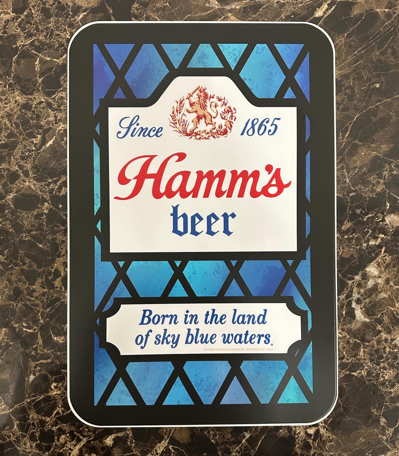 Vintage Style Hamm’s Beer Sign Reproduction .080 Aluminum 12” X 18” - Etsy