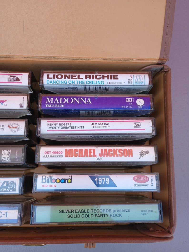 Lot of 10 Recorded Cassette Tapes / Music With Vintage Brown Case - Etsy