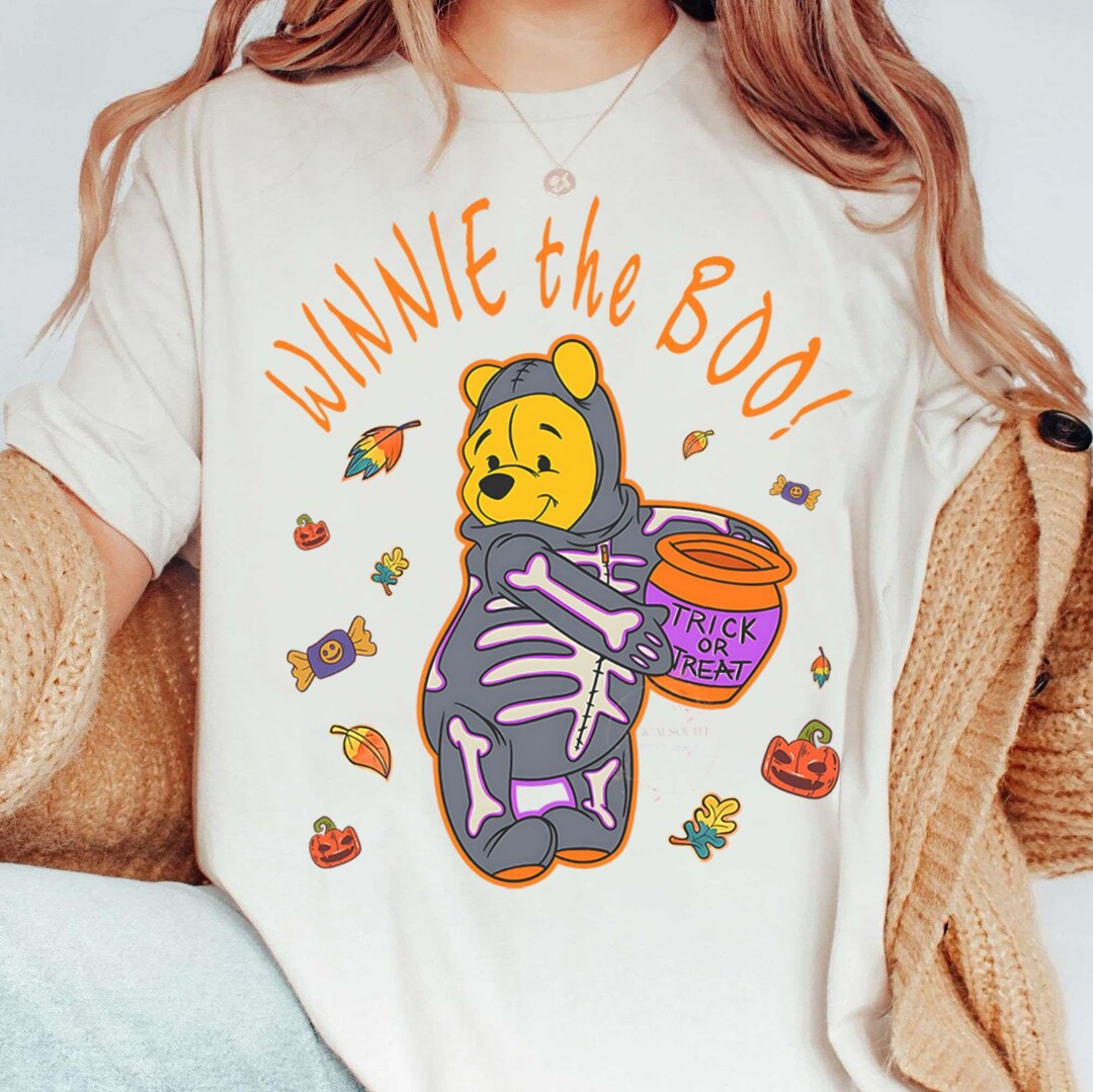 Retro Disney Pooh Skeleton Halloween Shirts, Winnie the Pooh Shirt ...