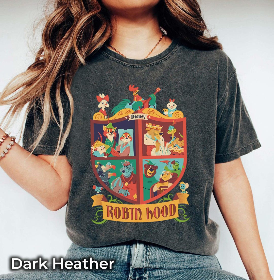 Disney Robin Hood Shield Retro T-shirt, Robin Hood and Friends Shirts ...