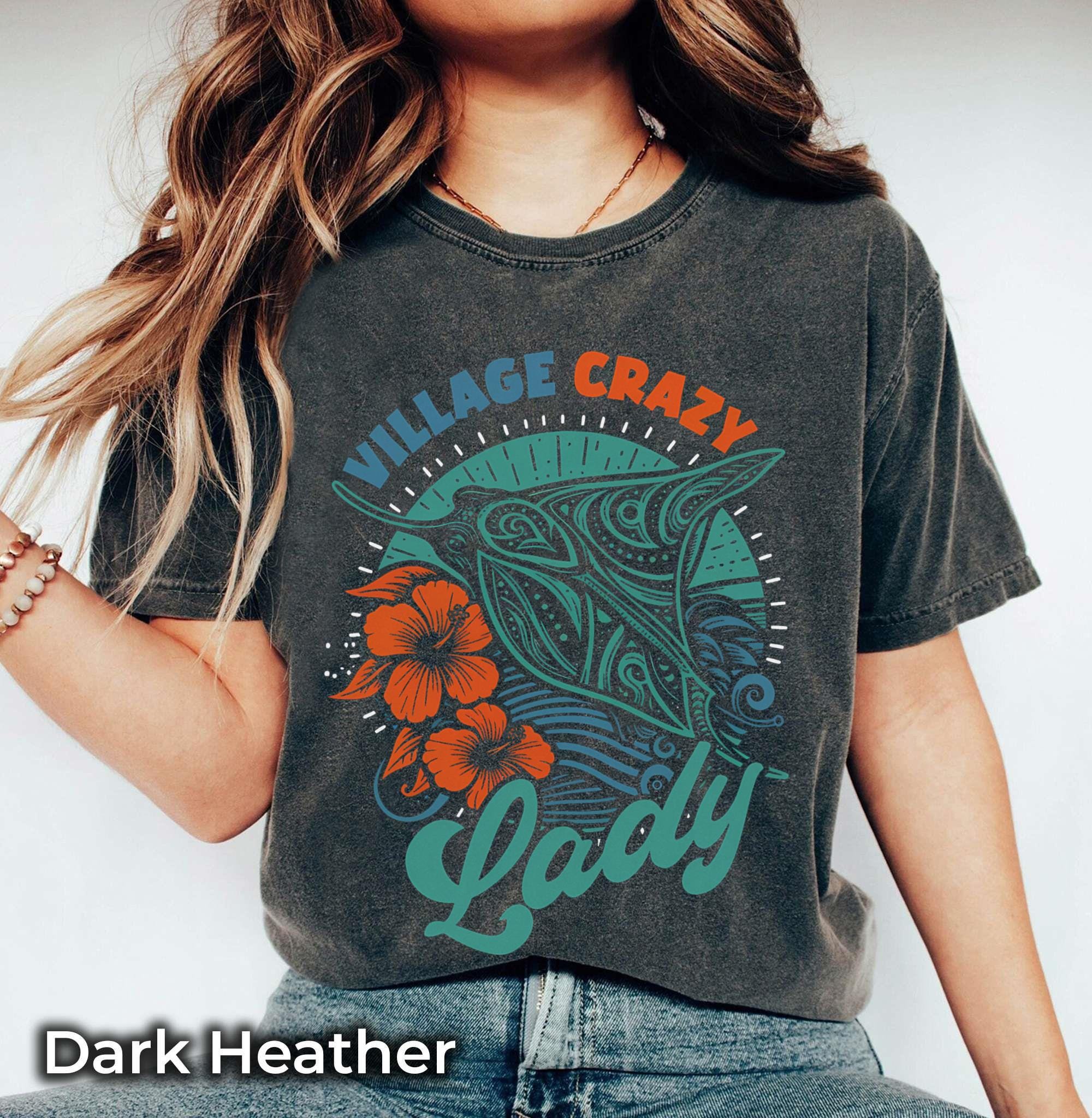 Vintage Moana Village Crazy Lady T-shirt, Grandma Tala Manta Ray Shirts ...