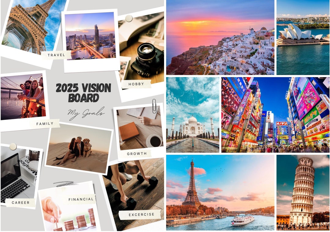 2 in 1 - 2025 Vision Board Printable PDF Plus FREE 2025 Planner ...