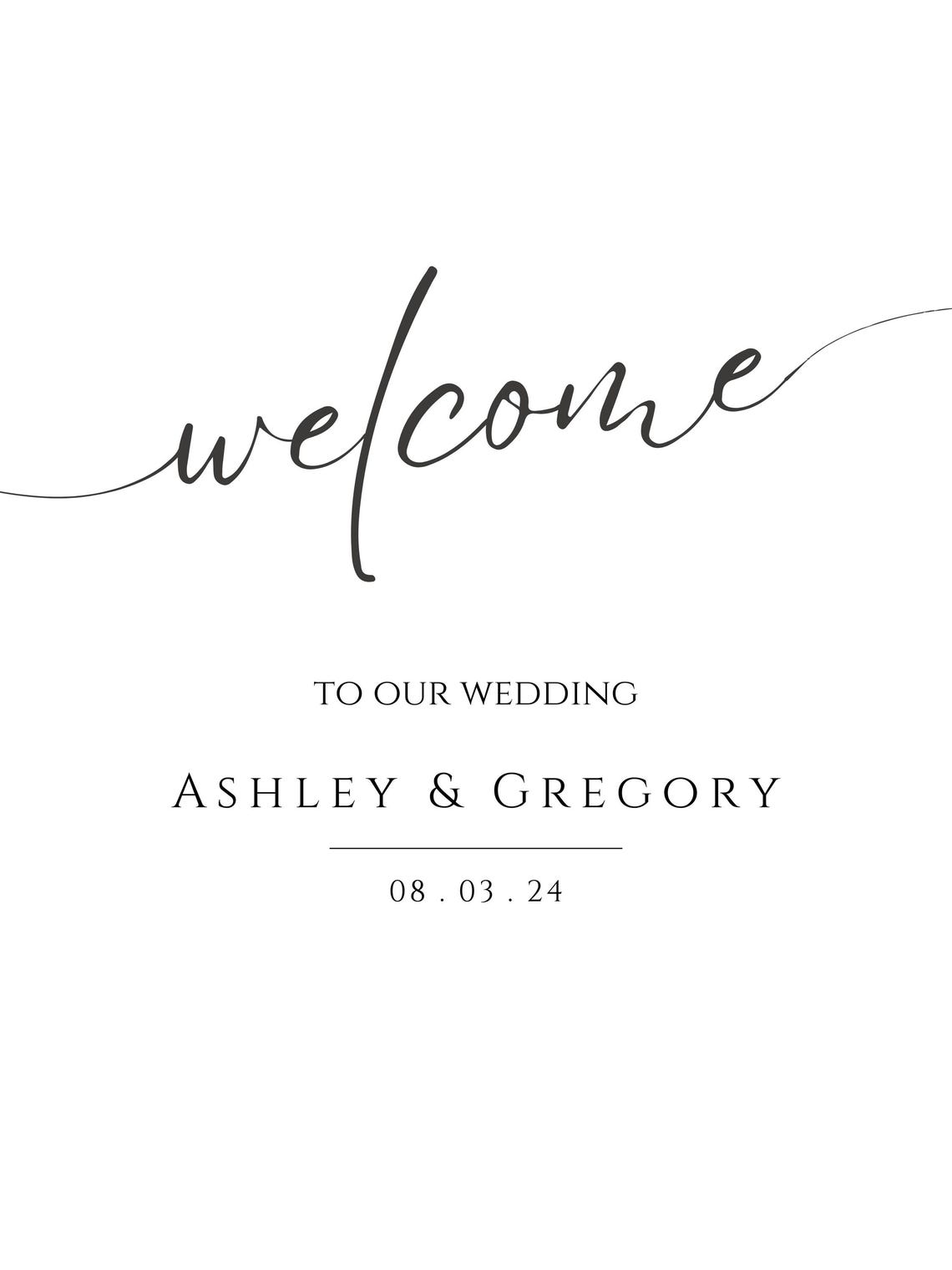 Elegant Wedding Welcome Sign, Modern Minimalist Poster (editable Canva ...