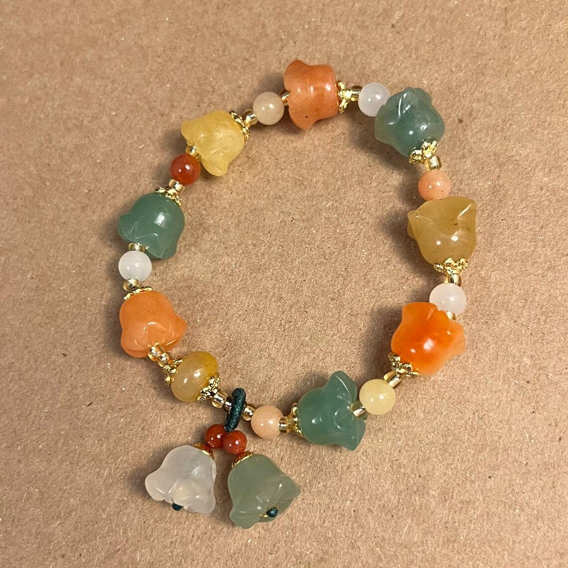 Elegant Multi-colored Jade Convallaria Majalis Bead Bracelet - Etsy