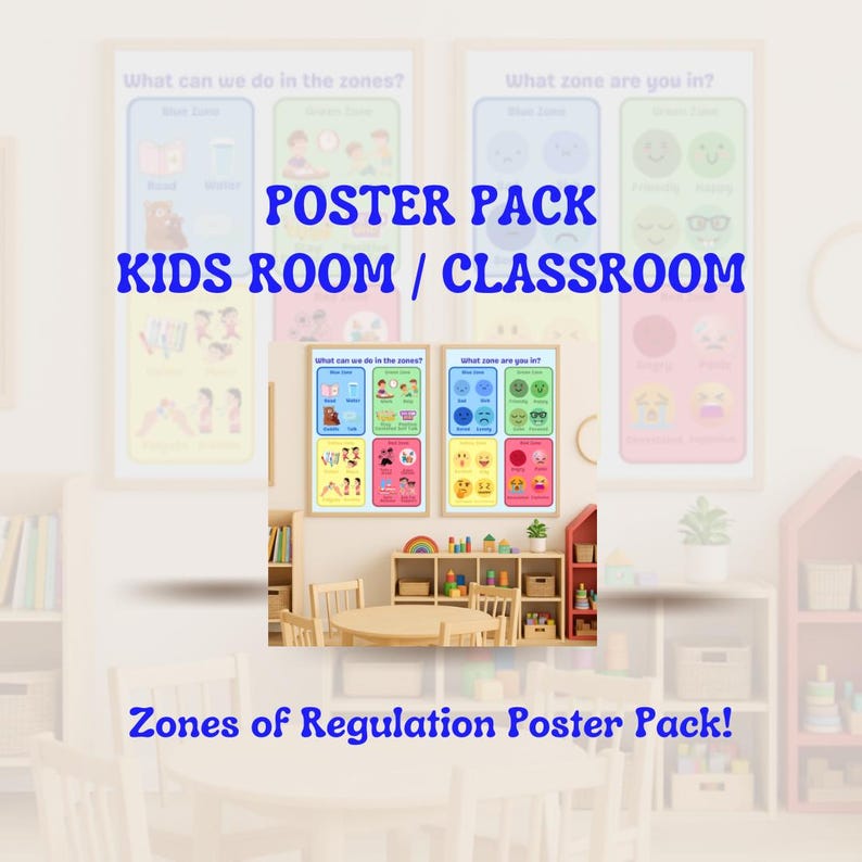 Zones of Regulation - 2 Pack Posters - Classroom Posters - Kids Room ...
