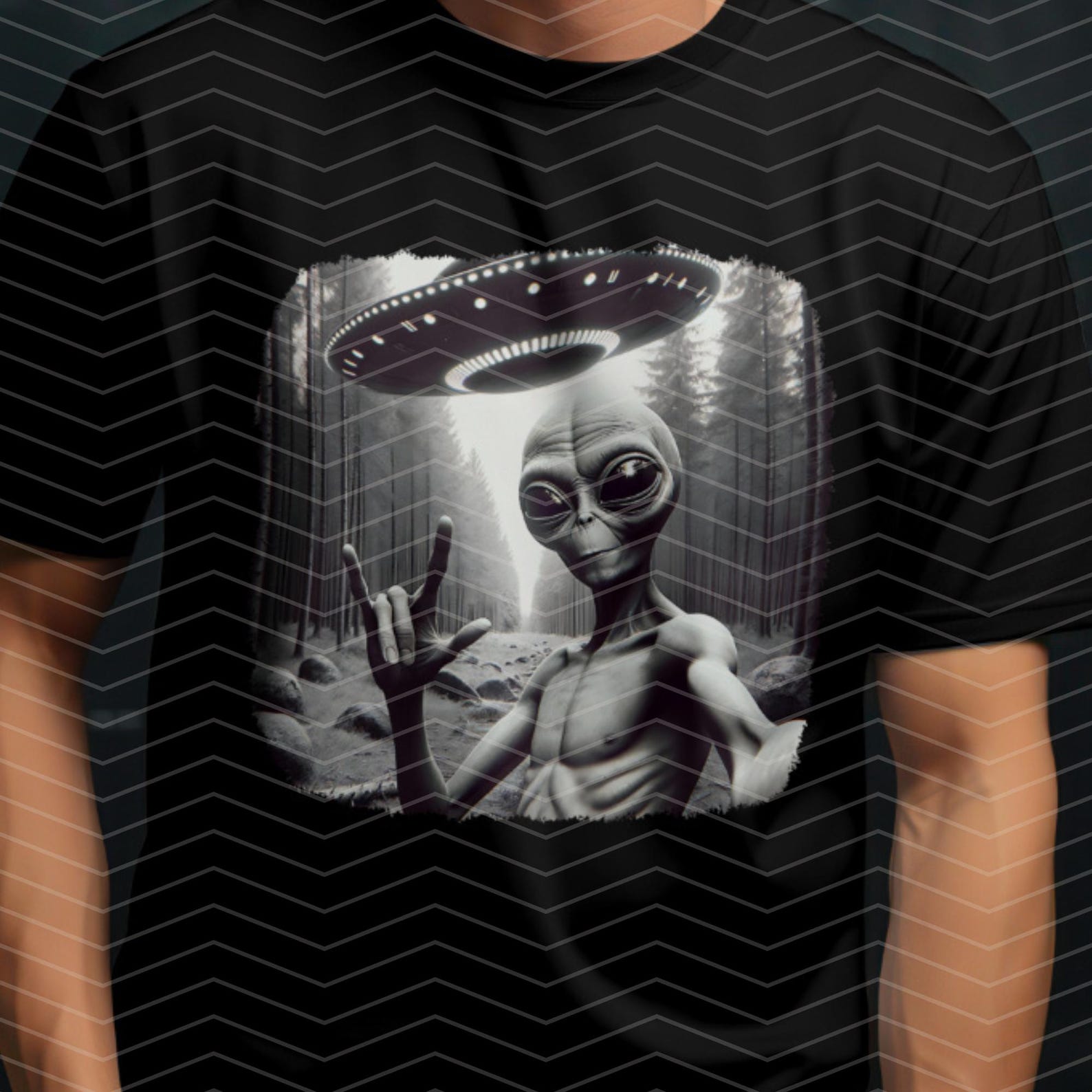 Alien UFO Selfie PNG - Funny Alien Digital Design - Rock on Sublimation ...