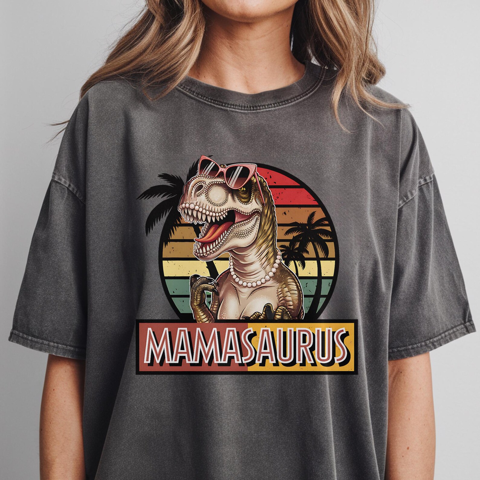 Mamasaurus PNG – Retro T-rex Mom Sublimation Design – Funny Dinosaur ...