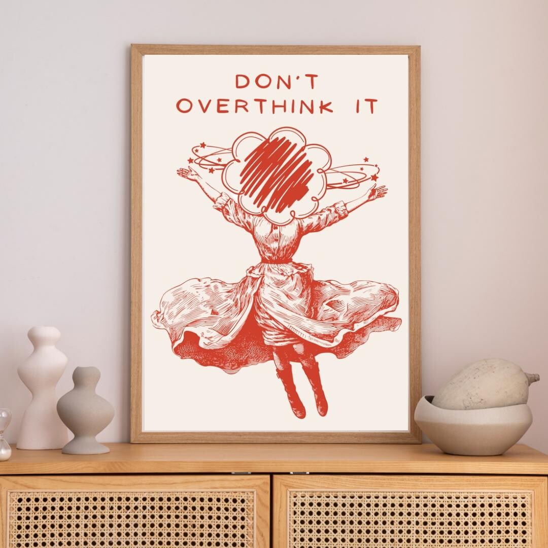 Don’t Overthink It Wall Art Poster, Room Decoration, Motivational Quote ...