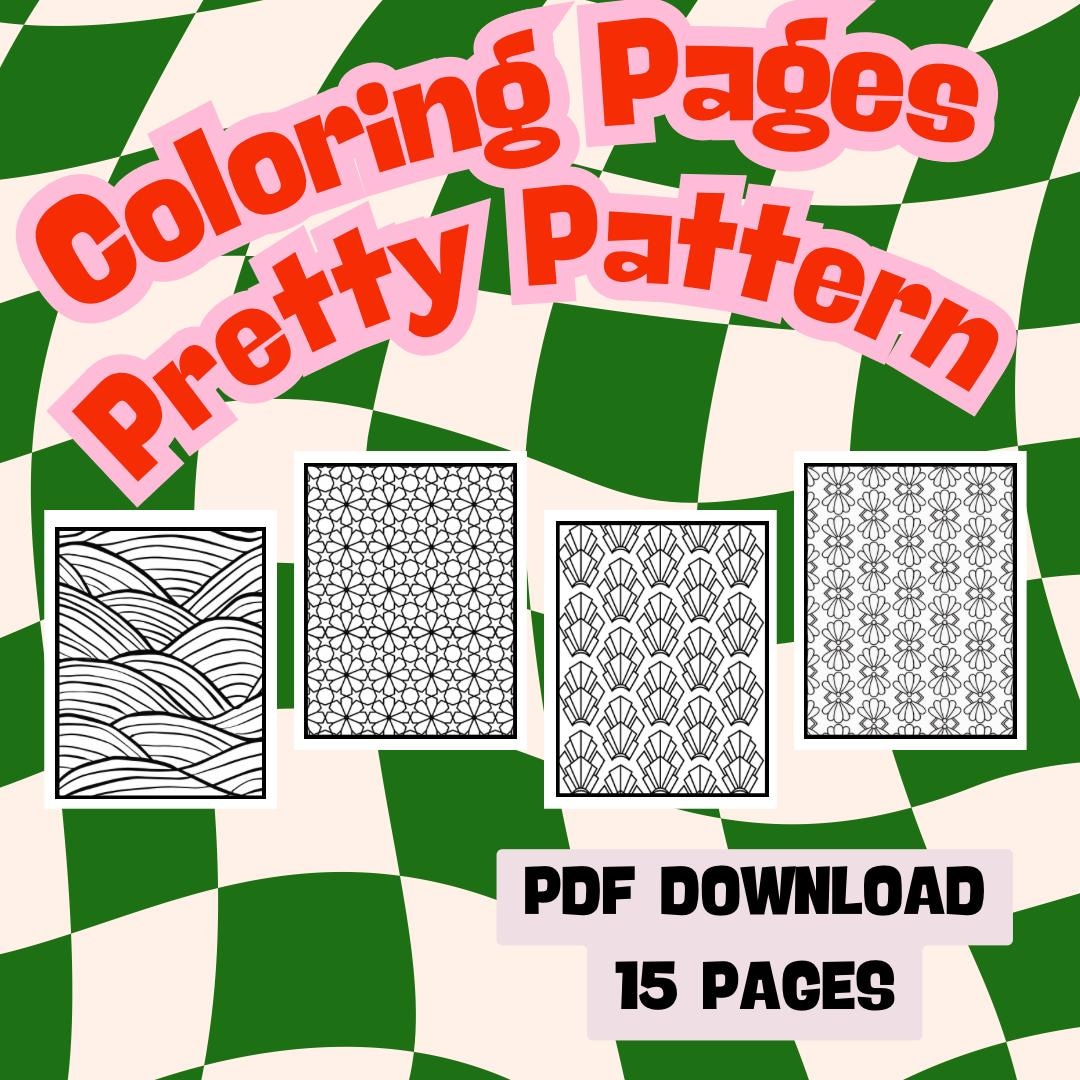 Pretty Pattern Coloring Pages // Printable // PDF Instant Download - Etsy
