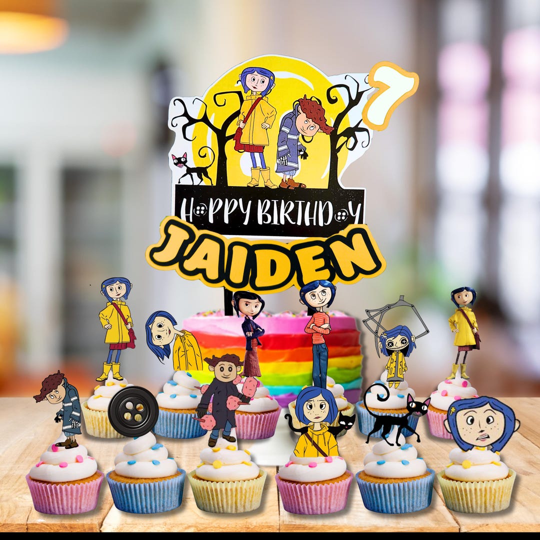 Horror Movie Custom Name Cake Topper Cupcake Party Favor Gift Box ...