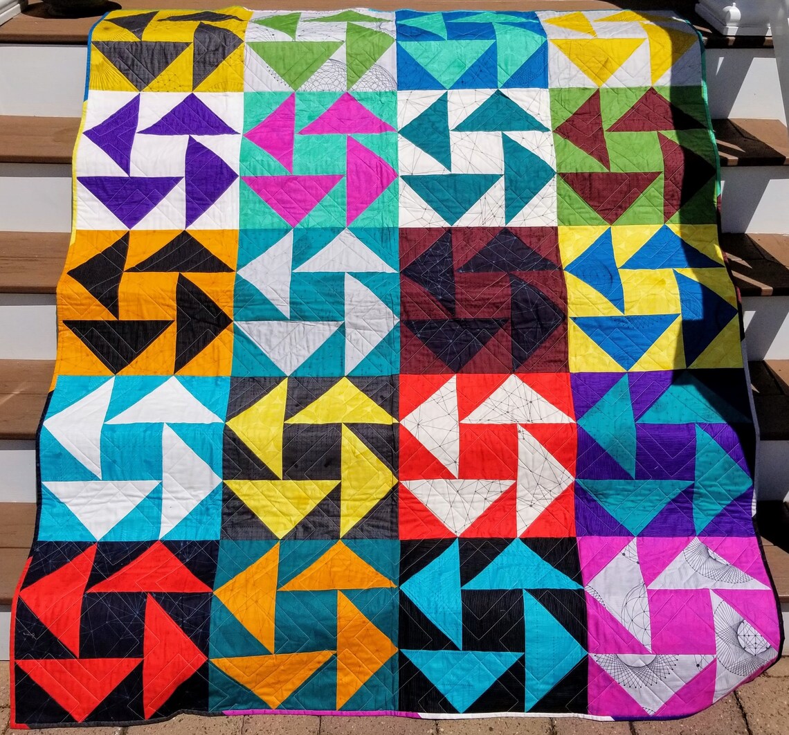 Rotation Quilt PDF Pattern by Dizzy Quilter, Fat Quarter Friendly - Etsy