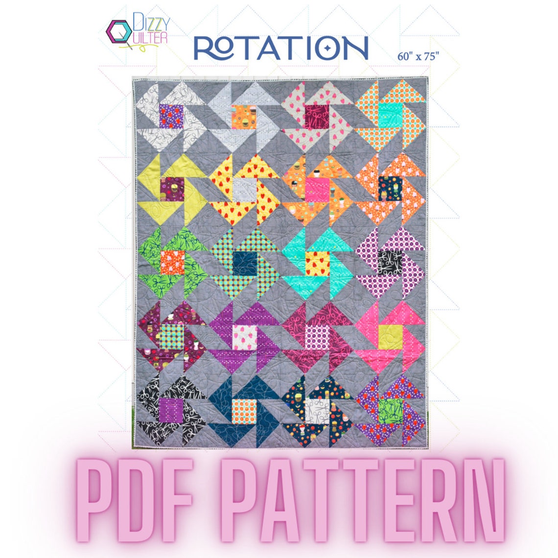 Rotation Quilt PDF Pattern by Dizzy Quilter, Fat Quarter Friendly - Etsy