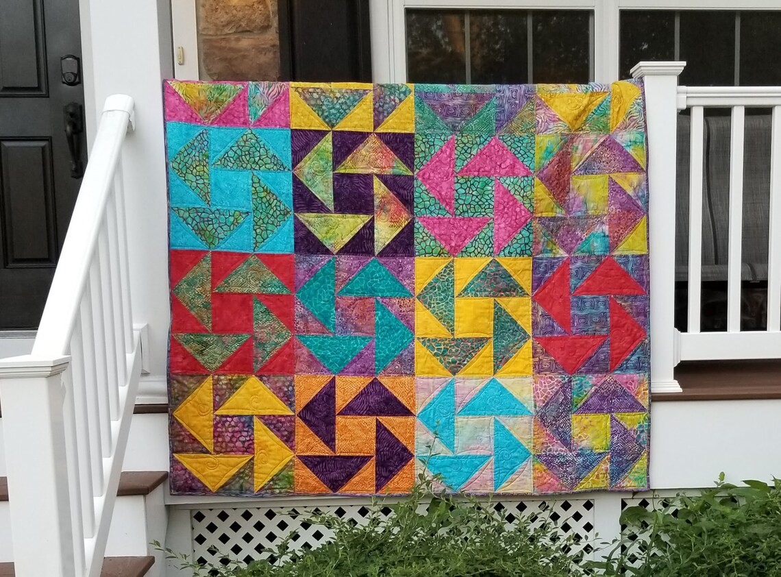 Rotation Quilt PDF Pattern by Dizzy Quilter, Fat Quarter Friendly - Etsy