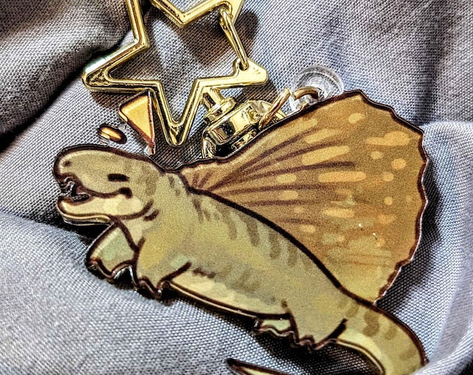 Dimetrodon Keychain | Craft Dinosaur Acrylic Accessory - Etsy