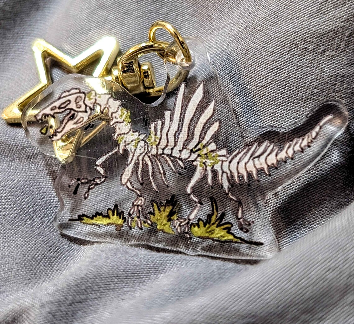 Spinosaurus Keychain | Craft Dinosaur Acrylic Accessory - Etsy
