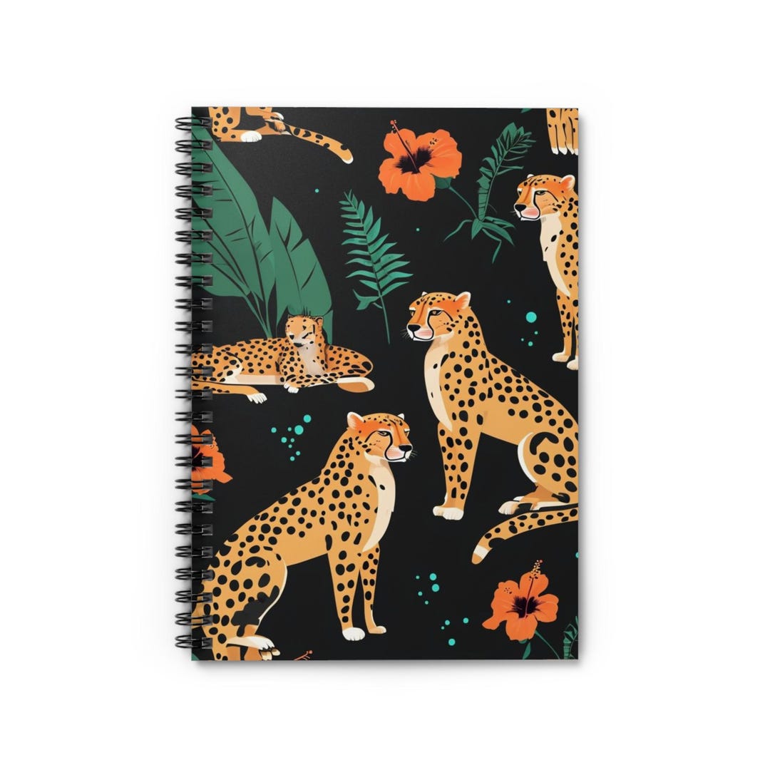 Tropical Leopard Spiral Notebook Ruled Line - Etsy