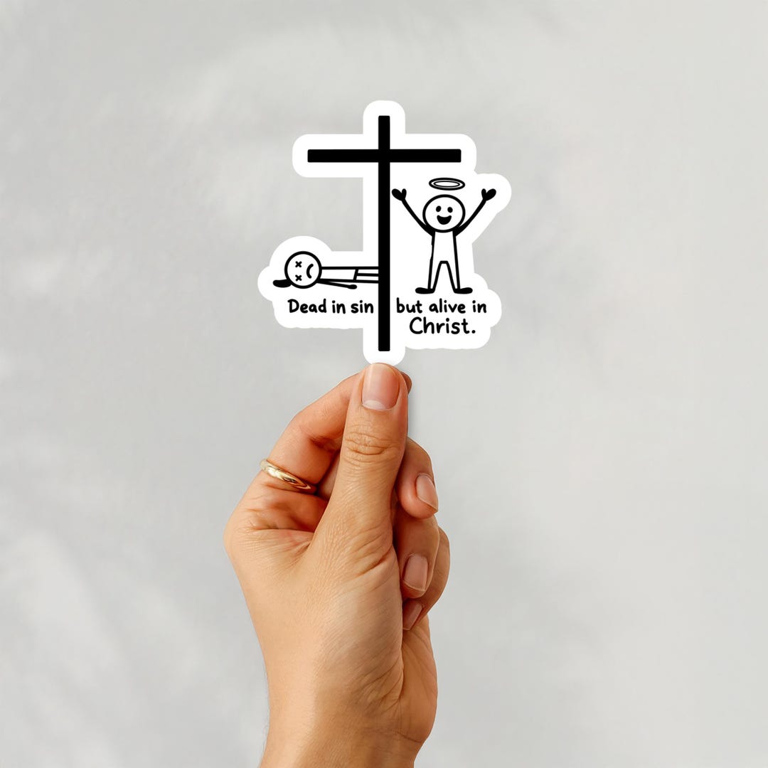 Christian Cross Sticker: Alive in Christ, Waterproof Vinyl - Etsy