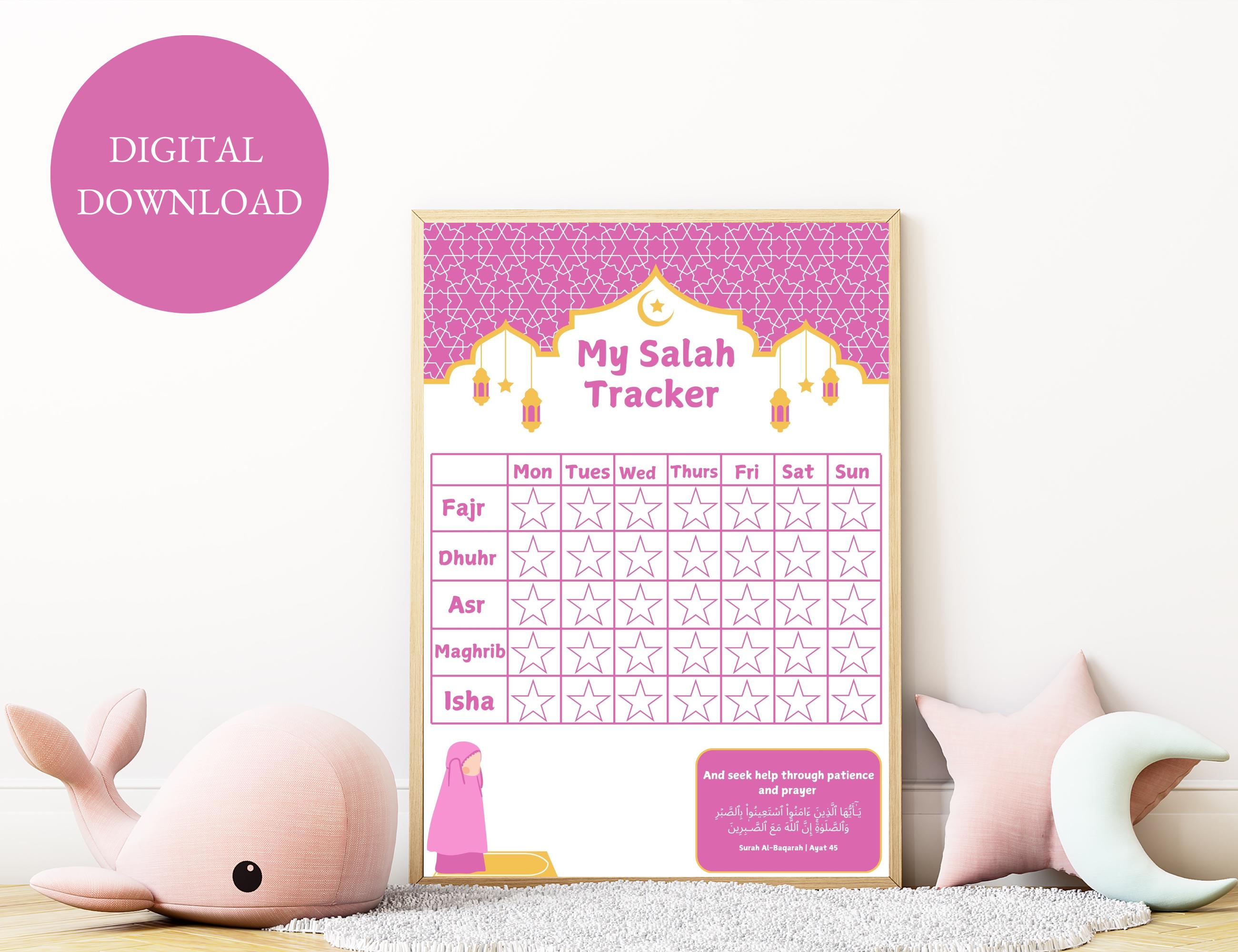 Printable Kids Salah Tracker| Islamic Prayer Star Chart| Ramadan Gift ...