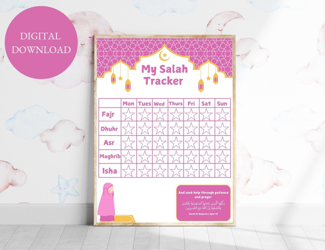 Printable Kids Salah Tracker| Islamic Prayer Star Chart| Ramadan Gift ...
