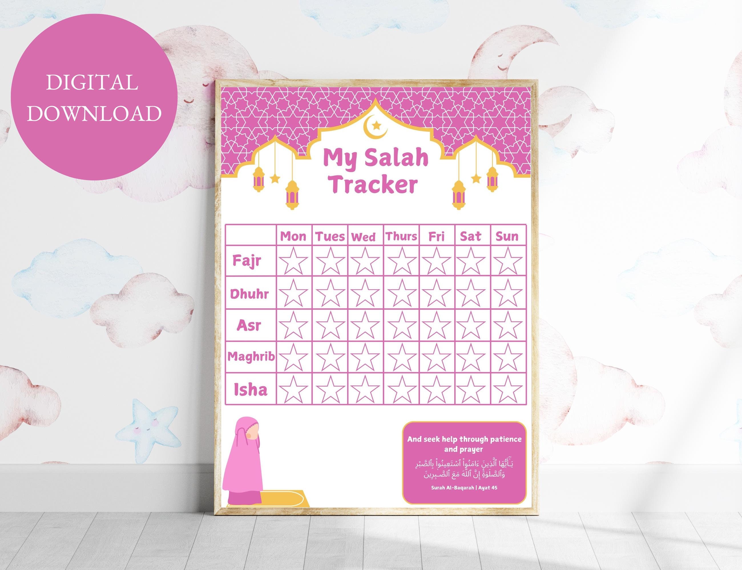 Printable Kids Salah Tracker| Islamic Prayer Star Chart| Ramadan Gift ...