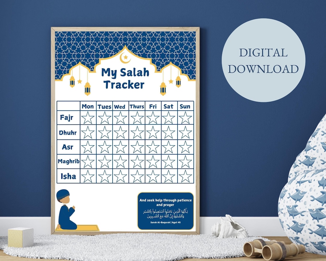 Printable Kids Salah Tracker| Islamic Prayer Star Chart| Ramadan Gift ...