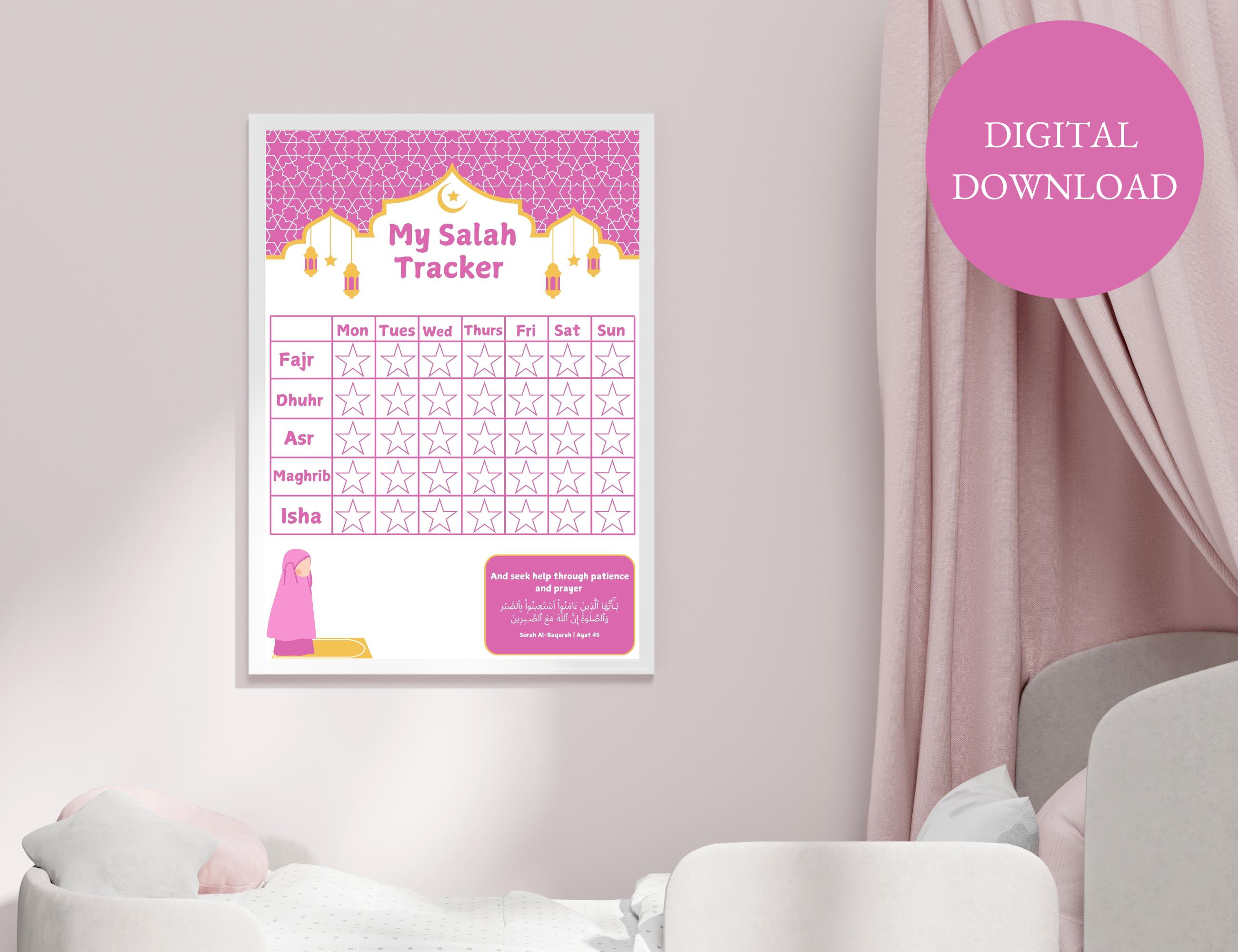 Printable Kids Salah Tracker| Islamic Prayer Star Chart| Ramadan Gift ...