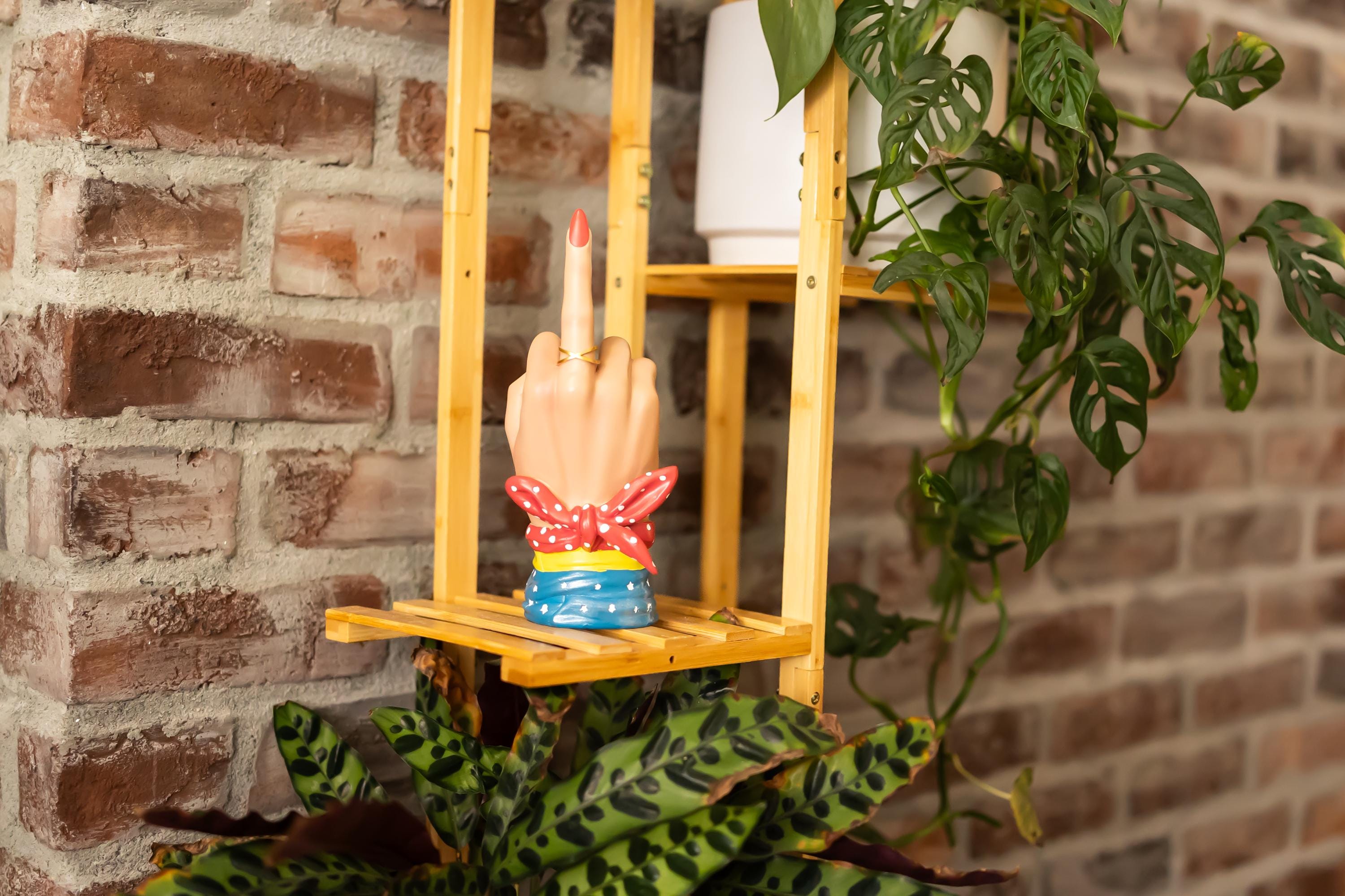 Middle Finger Statue Rosie the Riveter Themed Ring Holder, Paperweight ...