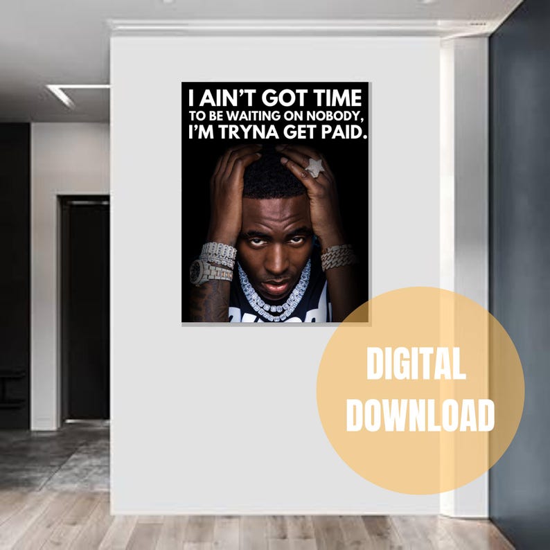 Young Dolph Digital Print | Hip Hop Wall Art | Rapper Poster | Music ...