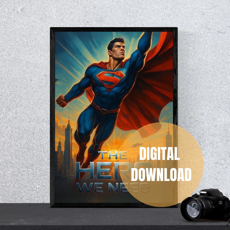 Hero-inspired Poster – Bold Wall Art Print – Modern Superhuman Decor ...