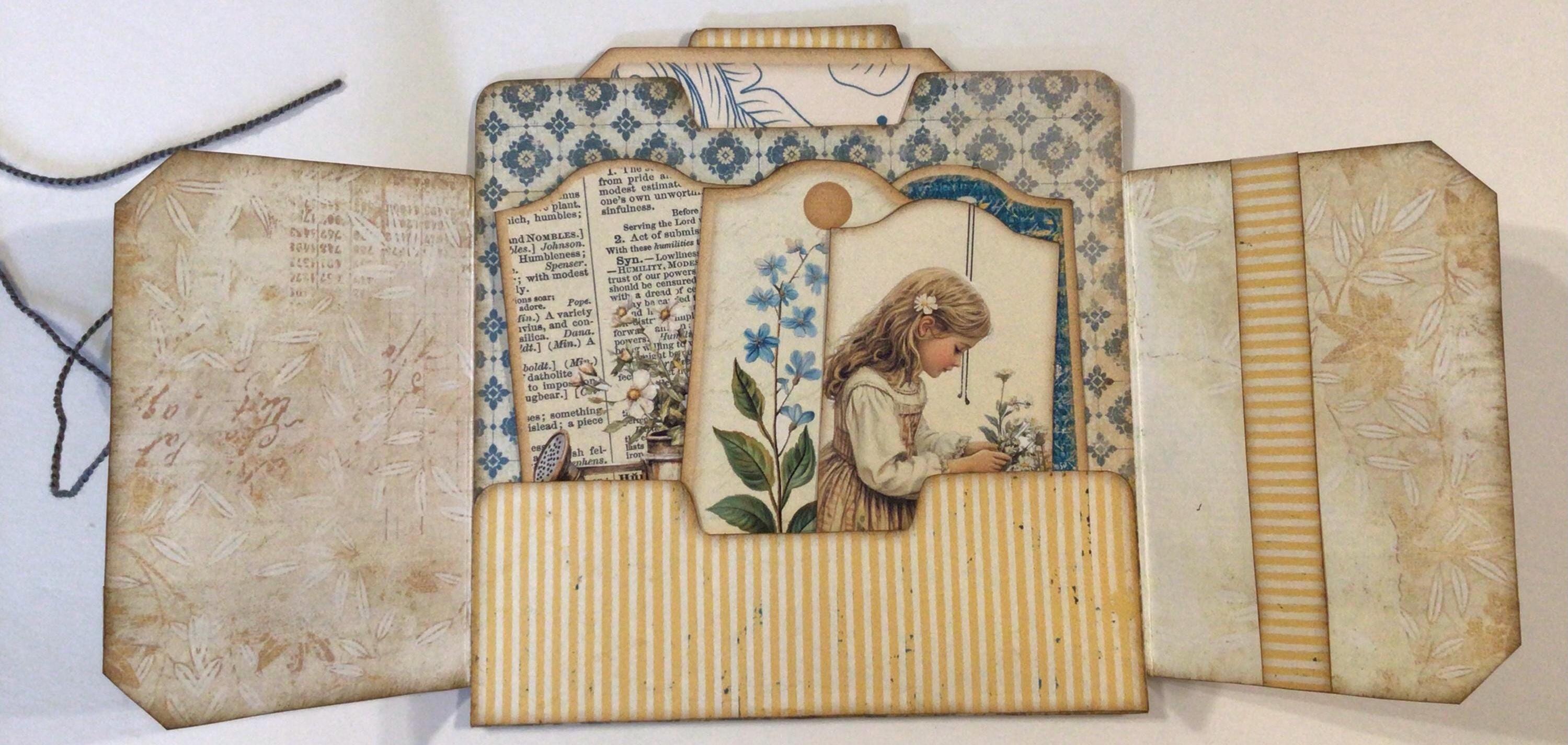 Junk Journal Handmade Card Doors Open to Reveal Pockets Tags ...