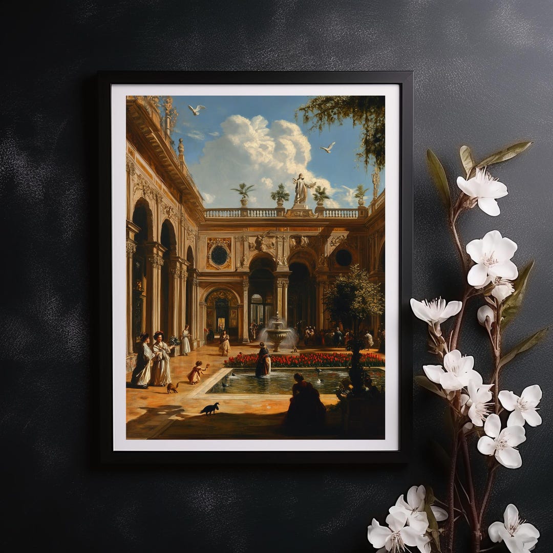 Renaissance Courtyard Art, Courtyard, Home Decor, Courtyard Art ...
