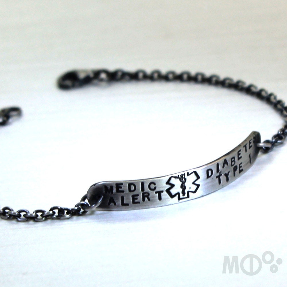 Medic Alert Bracelet With Sterling Silver Chain Can Be - Etsy