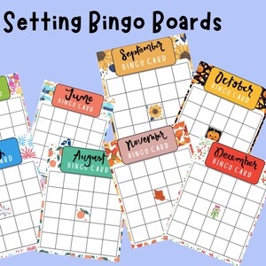 Monthly Goal Setting Bingo Boards - Etsy