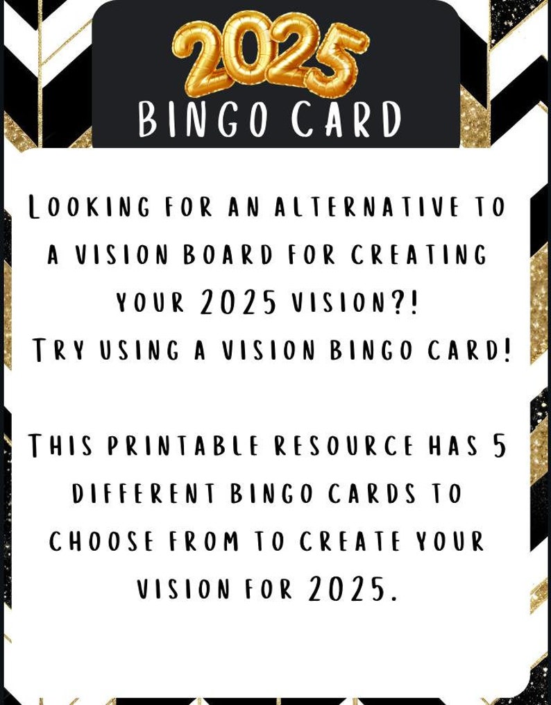 2025 Vision Bingo Board - Etsy