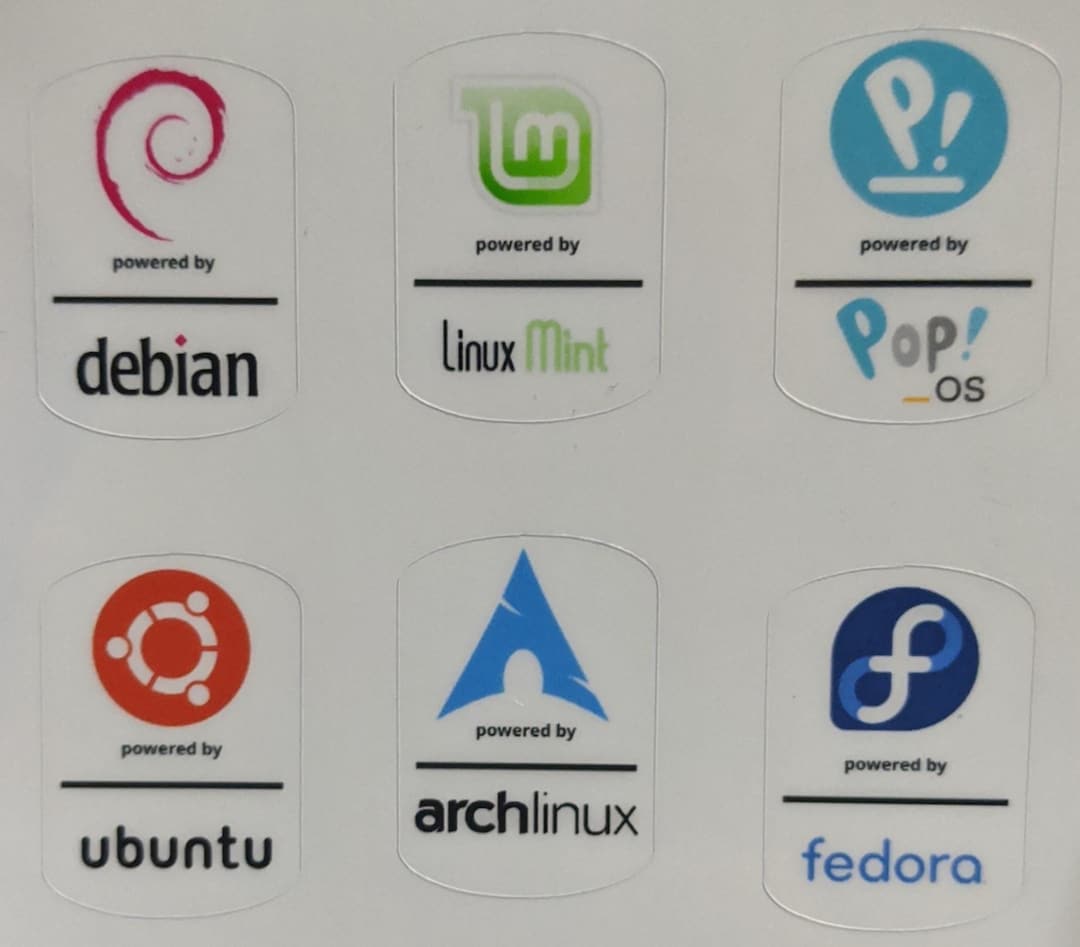Linux Labels: A Set of 6 PC Case Stickers for Ubuntu, Fedora, Debian ...