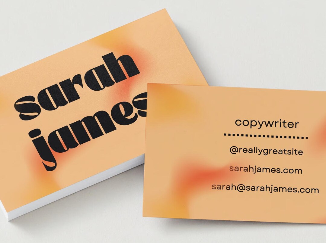 Peachy Keen Business Card Template - Etsy