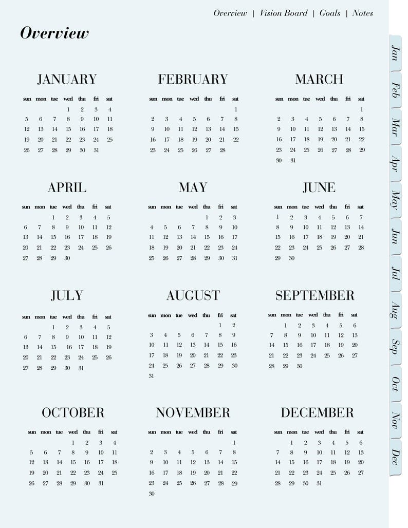 2025 Simple, Interactive Digital Planner- Blue - Etsy