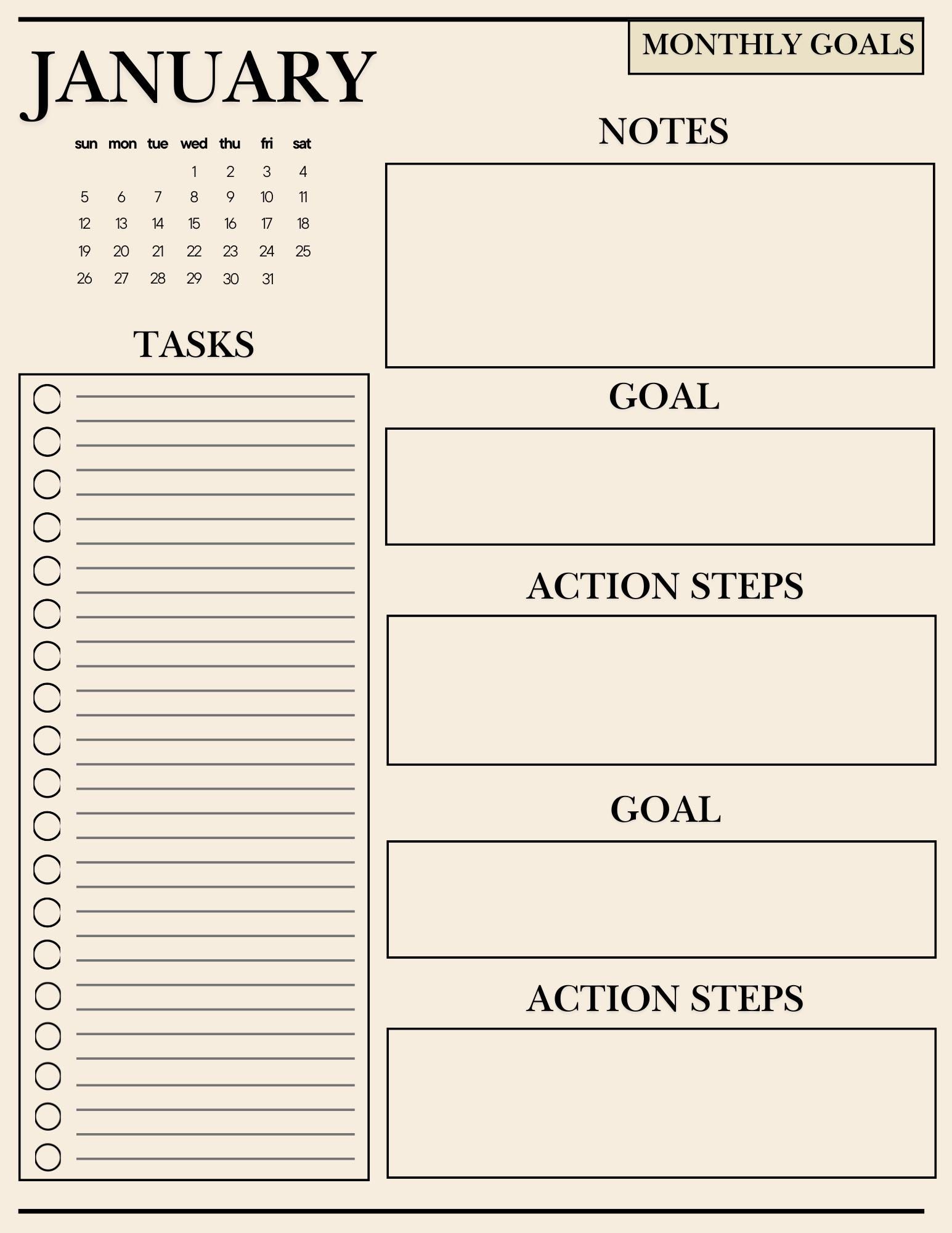 2025 Goal Journal - Etsy