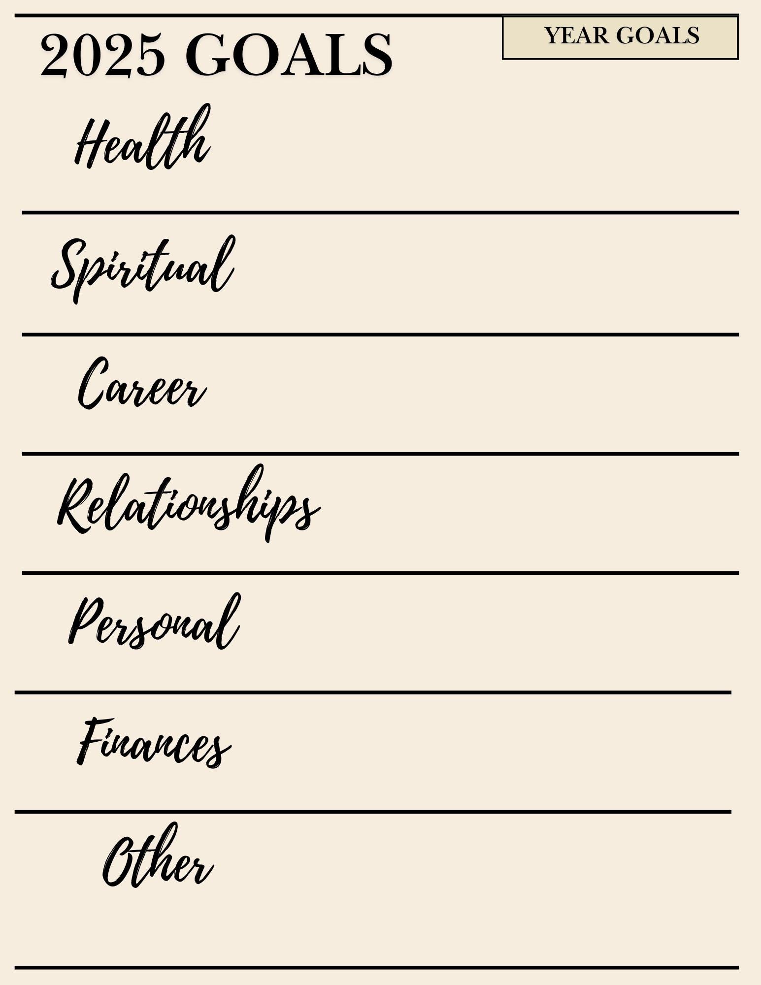 2025 Goal Journal - Etsy