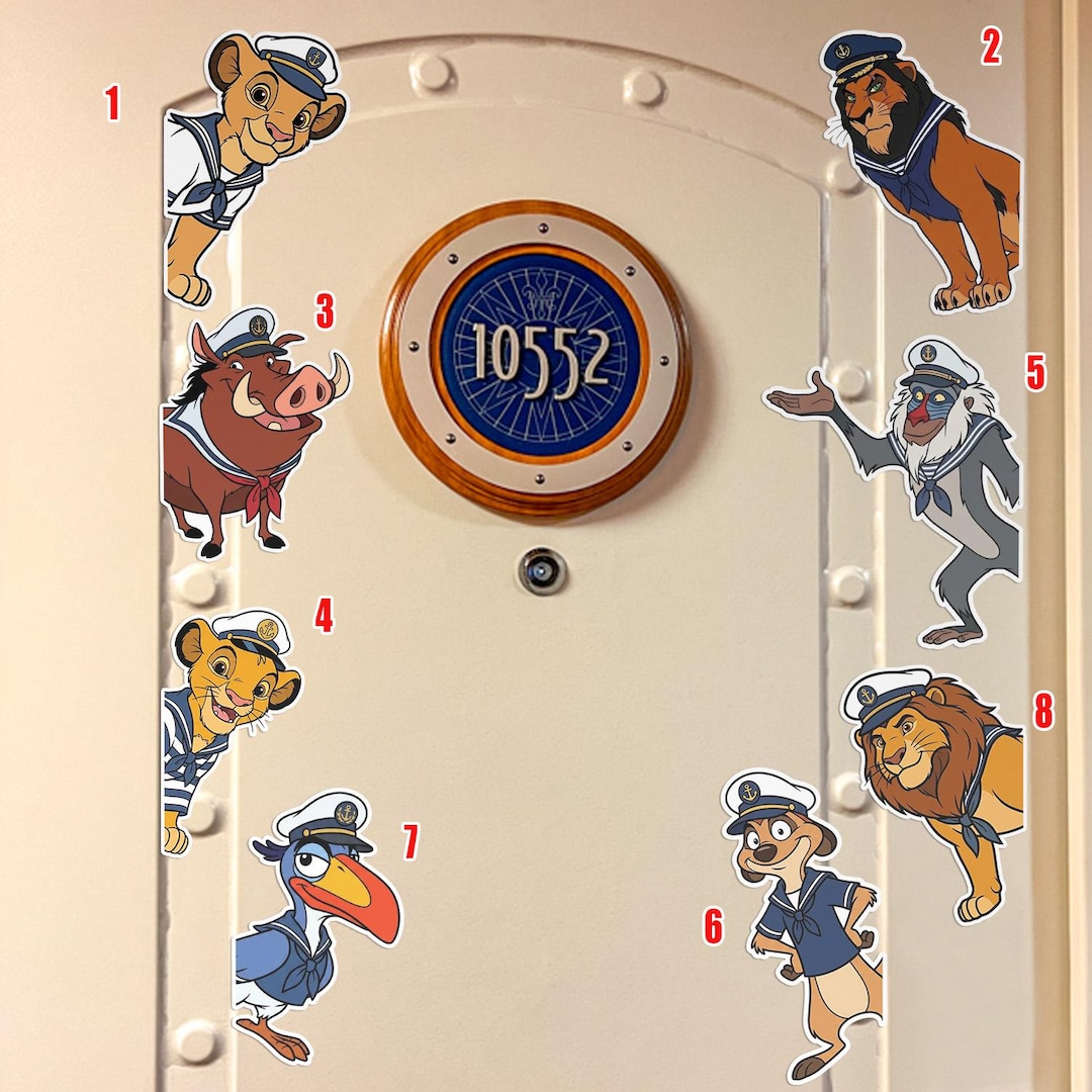 Disney Lion King Simba Timon Pumbaa Cruise Door Magnets, Custom Disney ...