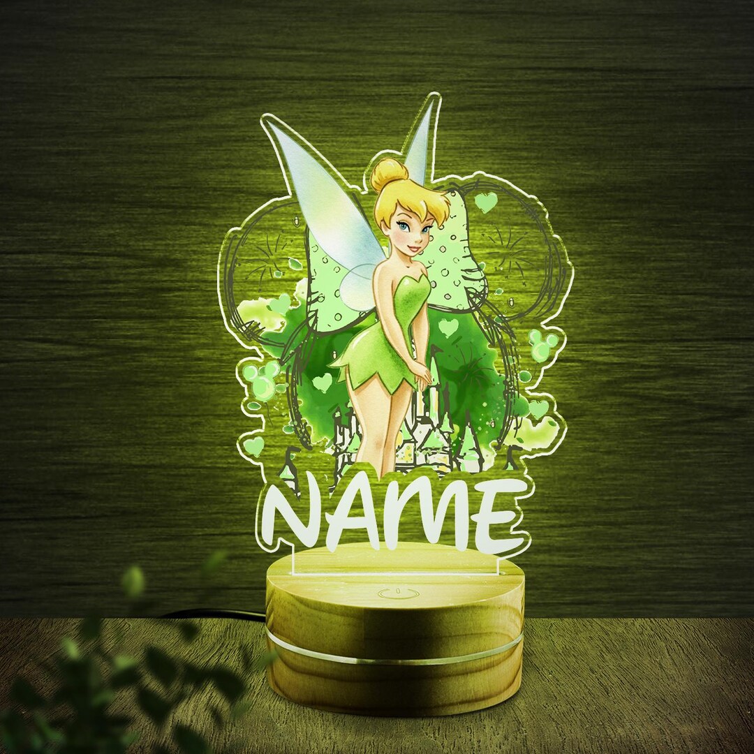 Personalised Tinker Bell Fairy Night Light/disney Princess Gift/custom ...