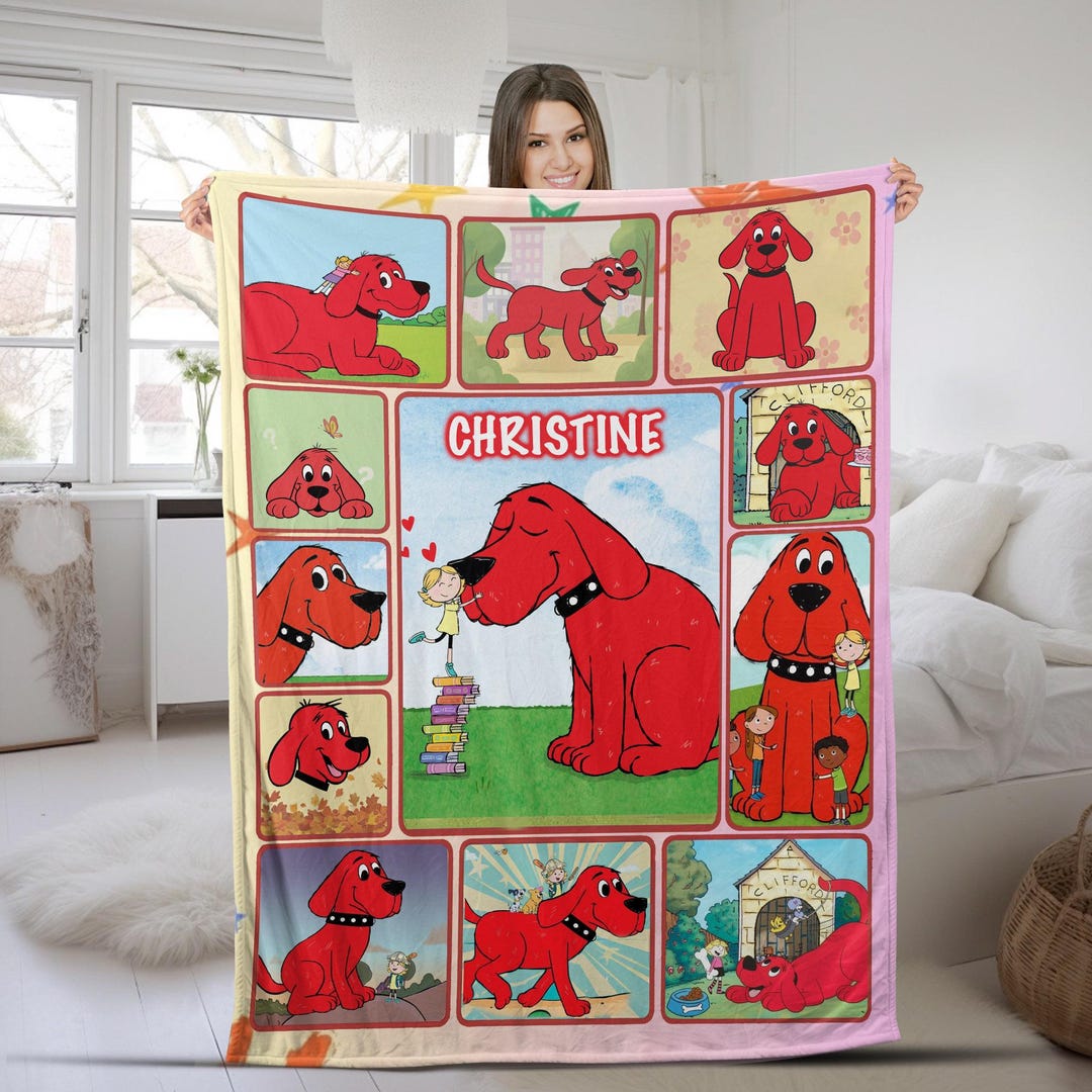 Personalized Clifford the Big Red Dog Blanket, Clifford Blanket ...