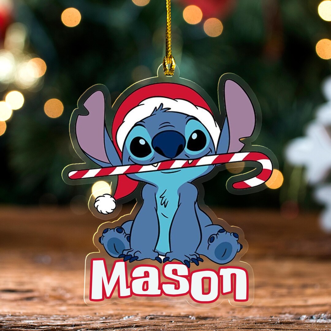 Personalized Disney Stitch Christmas Ornament, Stitch Christmas Decor ...