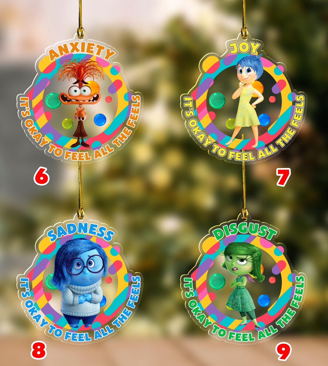 Personalized Inside Out 2 Ornament/inside Out 2 Movie Characters ...