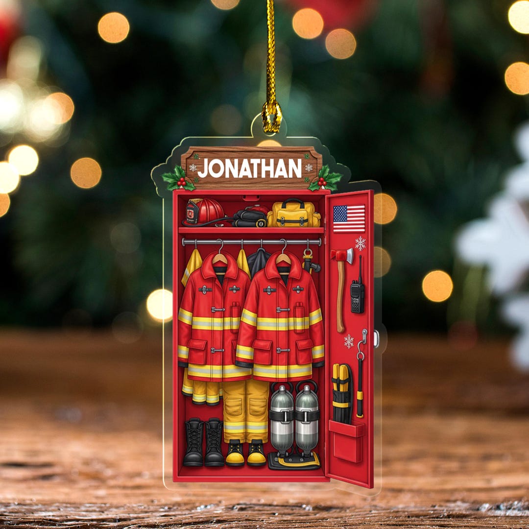 Custom Firefighter Locker Christmas Ornament/personalized Name & Year ...