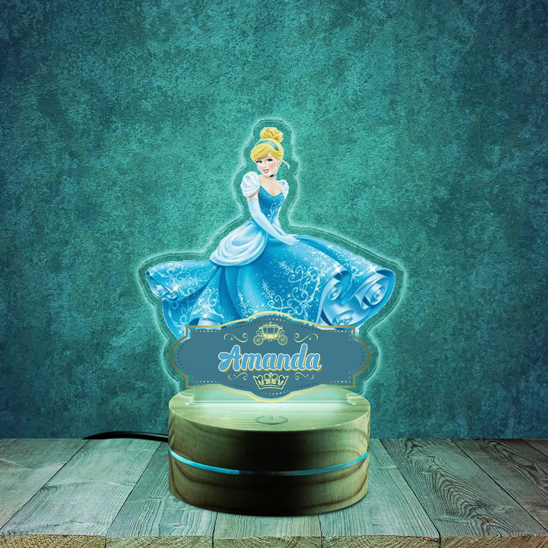 Disney Princess Birthday Night Light/cinderella Night Light/cinderella ...