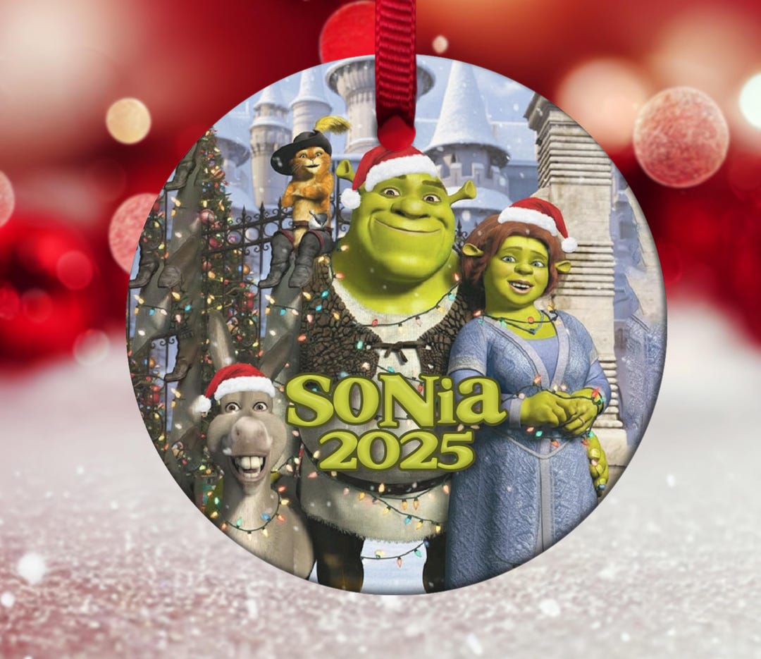 Custom Name Shrek Christmas Ornament, Shrek Movie Ceramic Acrylic ...